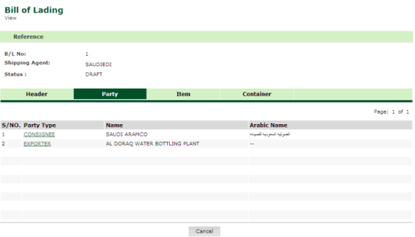 Viewing Export Manifest Details